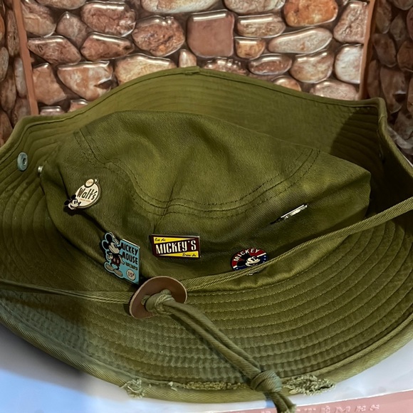 Disney | Accessories | Walt Disney Adult Bush Hat With Pins | Poshmark